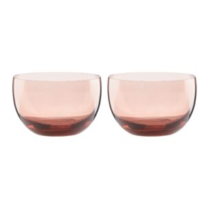 lenox sprig & vine 2-piece glass bowl set, 1.95 lb, pink