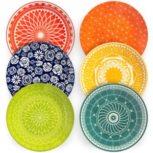 Annovero Bundle -, Pasta Bowls. Cute and Colorful Porcelain Dishes for Kitchen, Microwave and Oven Safe. Bundle