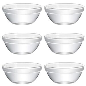 doitool 6 pcs mini meal prep bowls glass ramekins bowls stackable clear serving bowls small dessert bowls candy dishes nut bowls for kitchen prep salad dessert dips s