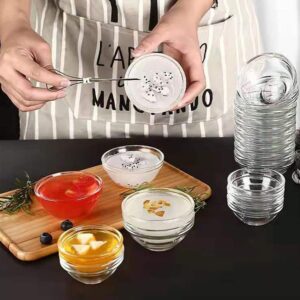 DOITOOL 6 Pcs Mini Meal Prep Bowls Glass Ramekins Bowls Stackable Clear Serving Bowls Small Dessert Bowls Candy Dishes Nut Bowls for Kitchen Prep Salad Dessert Dips S