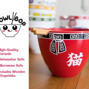 Boom Trendz Bowl Bop Keep Calm And Ramen On Japanese Dinner Set | 16-Ounce Bowl, Chopsticks