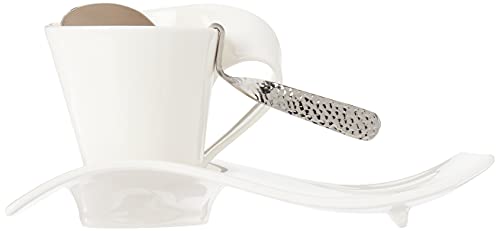 Villeroy & Boch NewWave Caffe 6-Piece Espresso Set, Set for 2, Premium Porcelain, Made in Germany, White