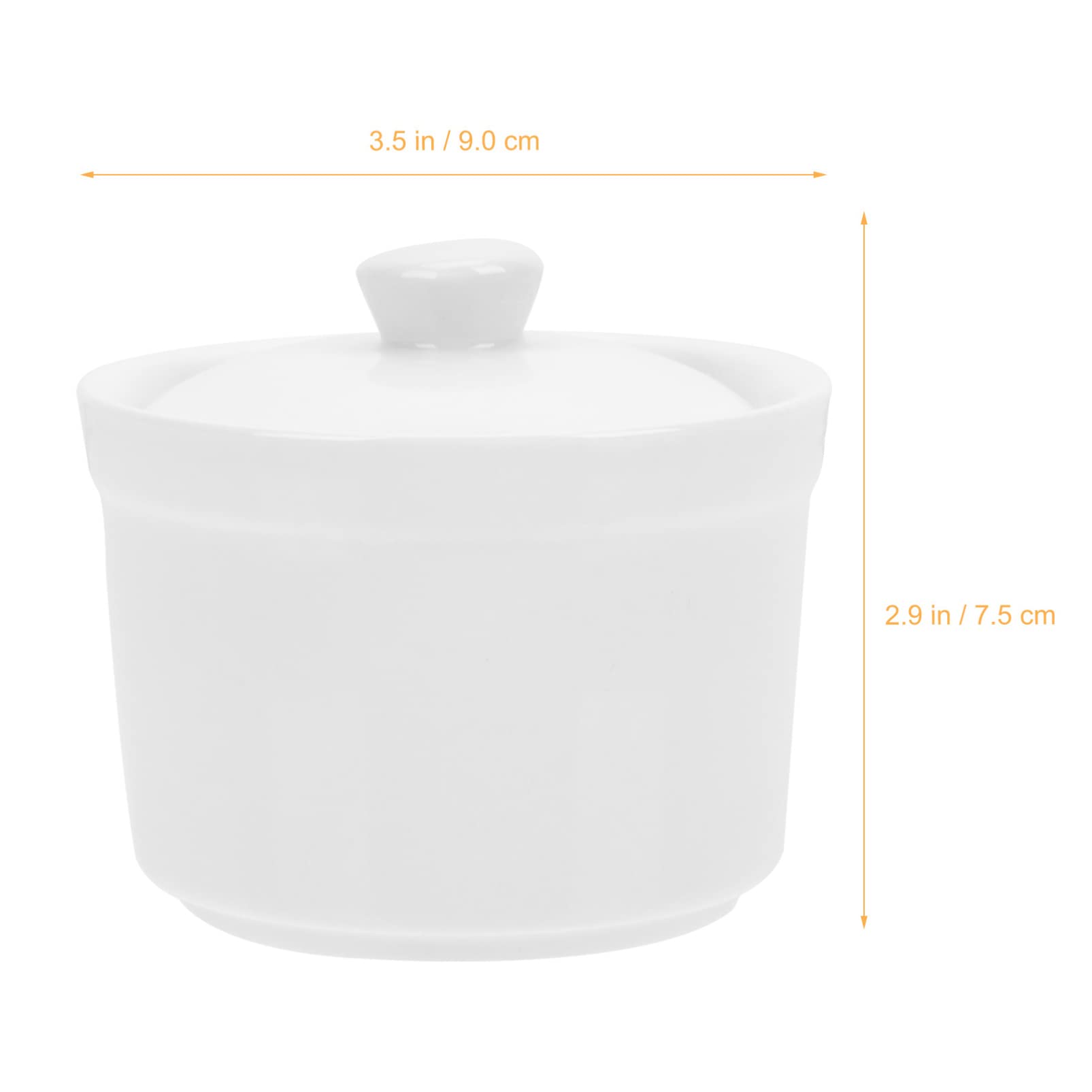 Angoily 2pcs White Ceramic Stew Pot with Lid 3. 5 Inch Porcelain Steaming Cup Small Steaming Cup Soup Noodle Bowl Stockpot Cookware for Egg Custard Medicinal and Birds Nest