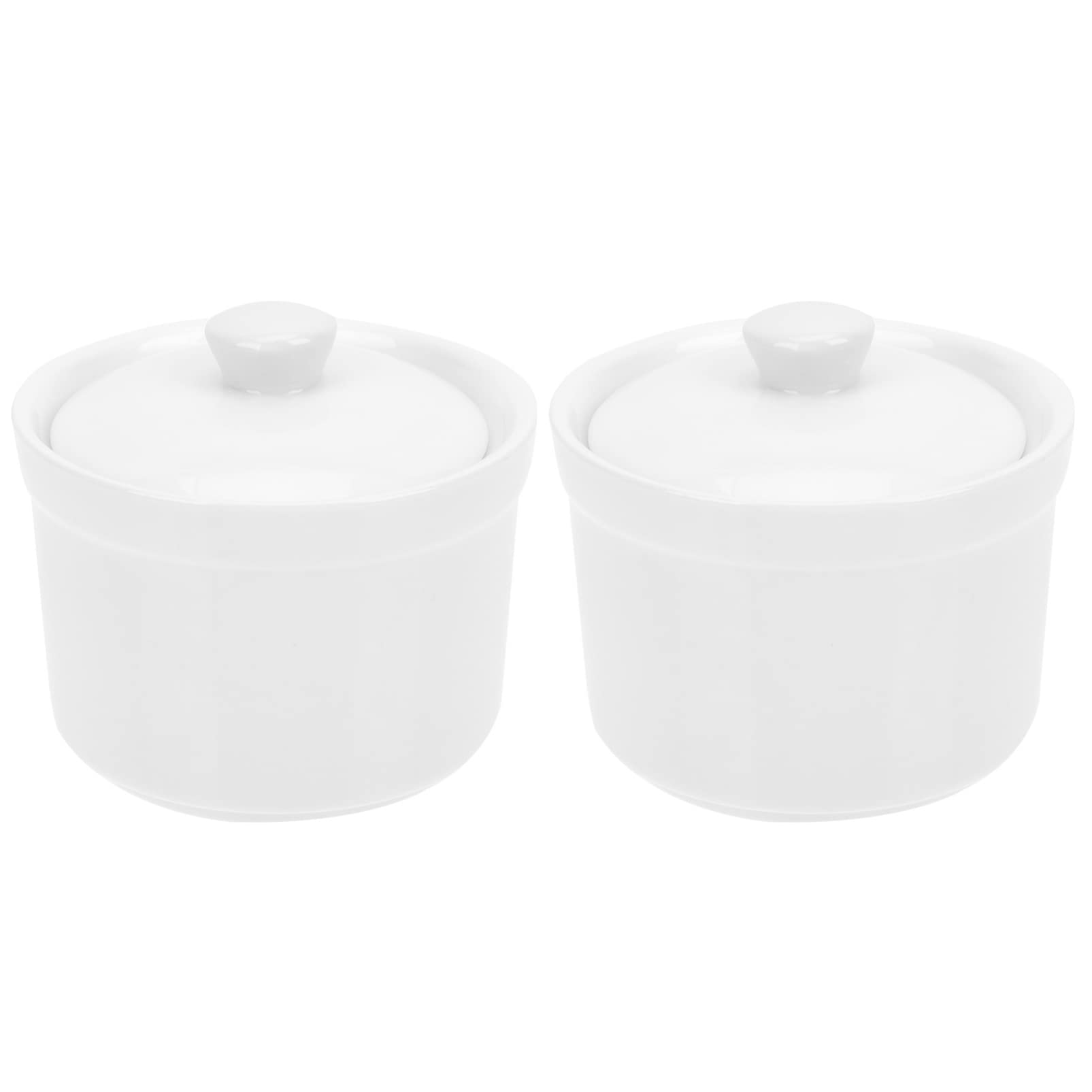 Angoily 2pcs White Ceramic Stew Pot with Lid 3. 5 Inch Porcelain Steaming Cup Small Steaming Cup Soup Noodle Bowl Stockpot Cookware for Egg Custard Medicinal and Birds Nest