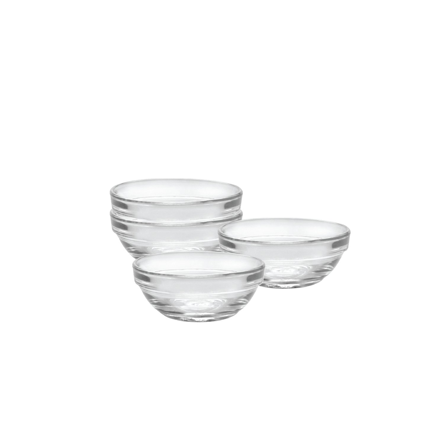 Duralex Made In France Lys 3-Inch Stackable Clear Bowl, Set of 4