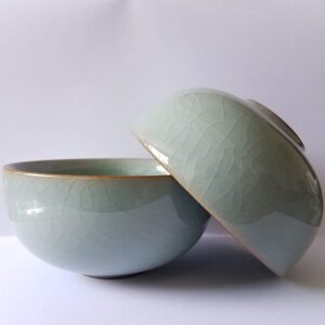 Bowl Celadon Glazed Chinese Rice 4.5Inch with Cracking(1, Light Grey)