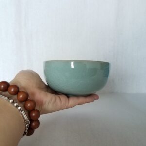 Bowl Celadon Glazed Chinese Rice 4.5Inch with Cracking(1, Light Grey)