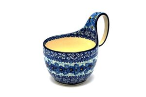 polish pottery loop handle bowl - unikat signature u3639