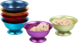 5 oz. retro aluminum bowls set of 6 by trademark innovations (assorted colors)