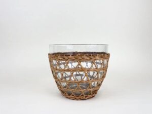 seagrass rattan cage salad bowl | medium