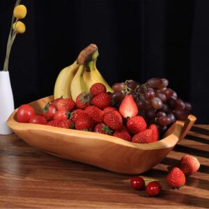 DeziWood Wooden Bowls, Creative Handmade Root Carved Fruit Bowls, Small Wood bowls for Fruit Nut or Decor (8"-10")