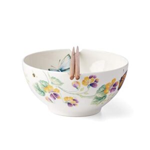 lenox butterfly meadow bowl & chopsticks, 1.65 lb, multi