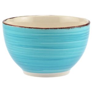 Royal Norfolk Turquoise Swirl Stoneware Bowls, 5½" - Set of 4 Bowls