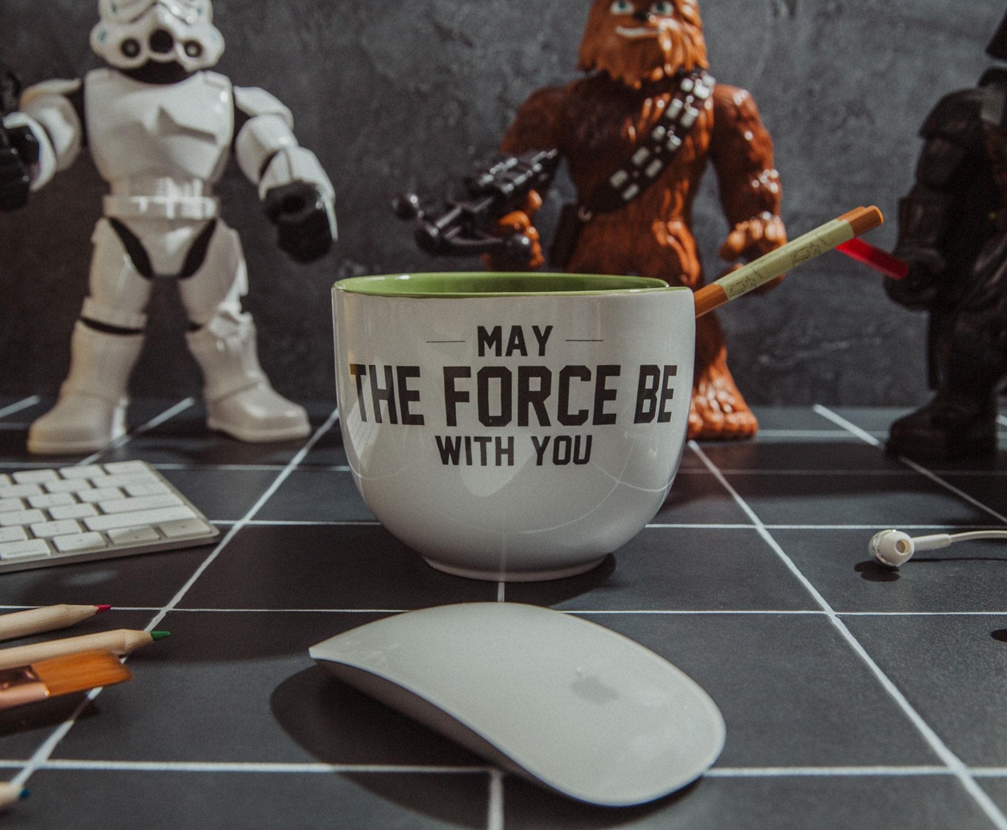 Star Wars Yoda "May The Force Be With You" Ceramic Ramen Bowl and Chopstick Set