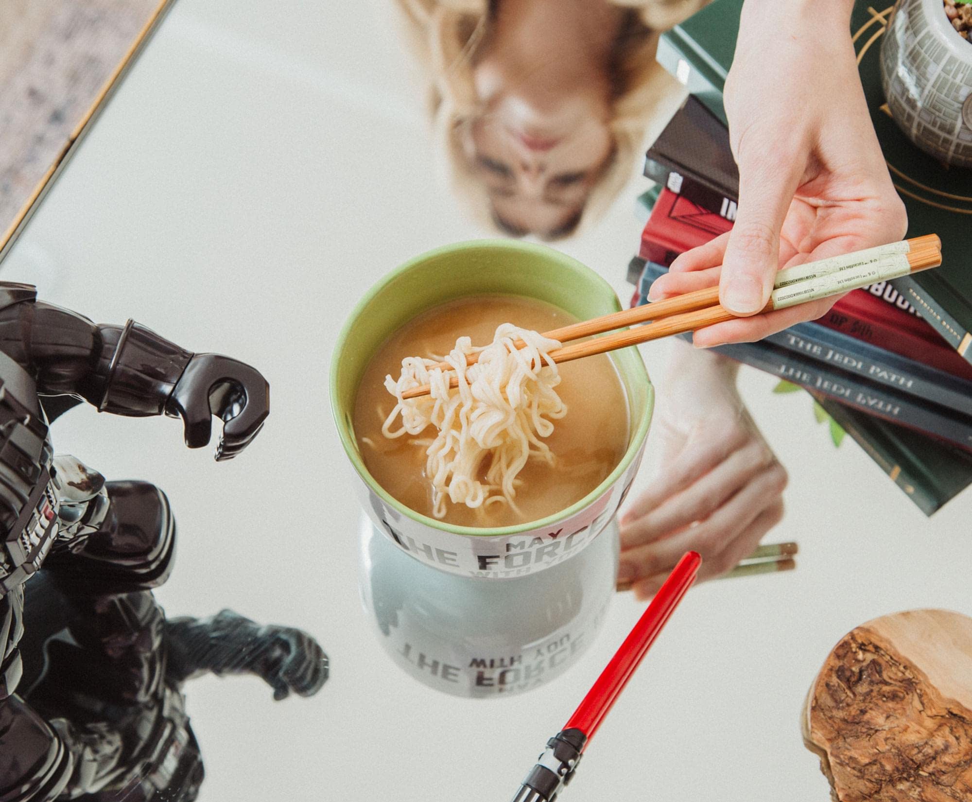 Star Wars Yoda "May The Force Be With You" Ceramic Ramen Bowl and Chopstick Set