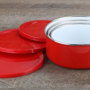 Reston Lloyd 6 Piece Enamel on Steel Bowl Set, Small, Red