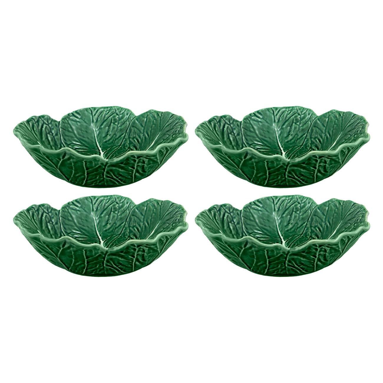 Bordallo Pinheiro Cabbage Green Cereal Bowl, Set of 4