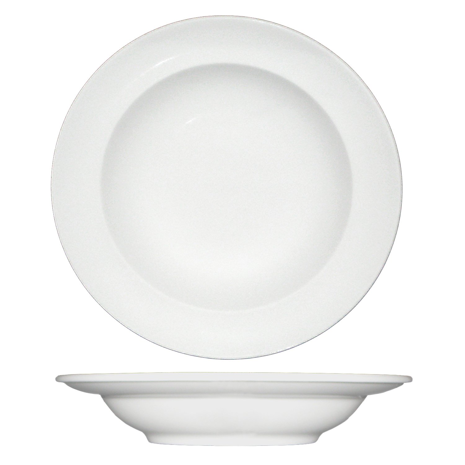 Fortessa Fortaluxe SuperWhite Vitrified China Dinnerware, Cassia 9-Inch Rim Soup Bowl, Set of 6