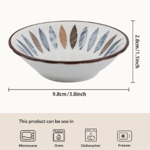 clothmile 6 Pieces Japanese Ceramic Dipping Bowls 4 Inch Japanese Style Side Dishes Sauce Dishes Asian Chinese Side Dishes Sauce Dishes for Sushi,sauce,snack and Soy Pinch Bowls for Kitchen Prep