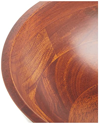 Lipper International Cherry Finished Wavy Rim Beechwood Serving Bowl for Fruits or Salads, Matte, Small, 7.5" x 7.25" x 3", Single Bowl, 30.43Fl oz