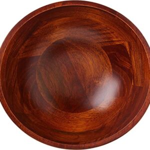 Lipper International Cherry Finished Wavy Rim Beechwood Serving Bowl for Fruits or Salads, Matte, Small, 7.5" x 7.25" x 3", Single Bowl, 30.43Fl oz