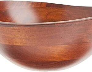 Lipper International Cherry Finished Wavy Rim Beechwood Serving Bowl for Fruits or Salads, Matte, Small, 7.5" x 7.25" x 3", Single Bowl, 30.43Fl oz