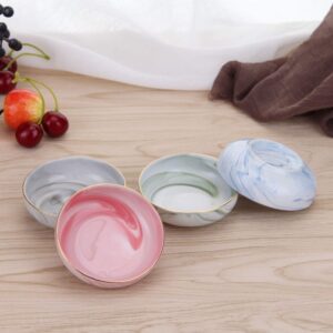 vanenjoy 3.1 inch colorful marble pattern ceramic soy sauce dipping bowls plates serving dishes condiment dish - set of 4