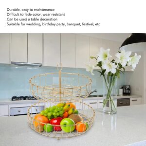 2 Tier Fruit Bowl Stand Holder, Fruit Bowl Fruit Basket Countertop Metal Fruit Stand Holder Detachable for Fruits Snacks Vegetables