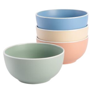 spice by tia mowry creamy tahini stoneware cereal bowl set, assorted, 4-piece