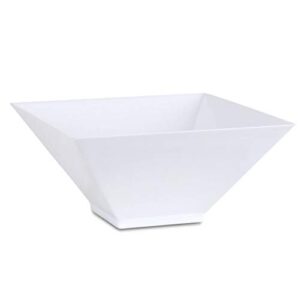 blue sky plastic salad bowl | white | square | 1 pc.