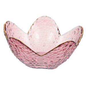 besportble crystal glass fruit bowl lotus flower shaped crystal clear salad bowl round serving bowl candy bowls dish dessert bowl fruit plate for home party tableware purple