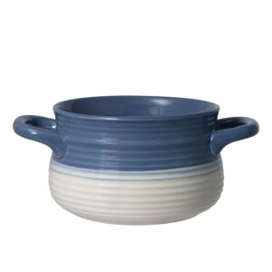 pfaltzgraff rio double handled soup bowl, blue