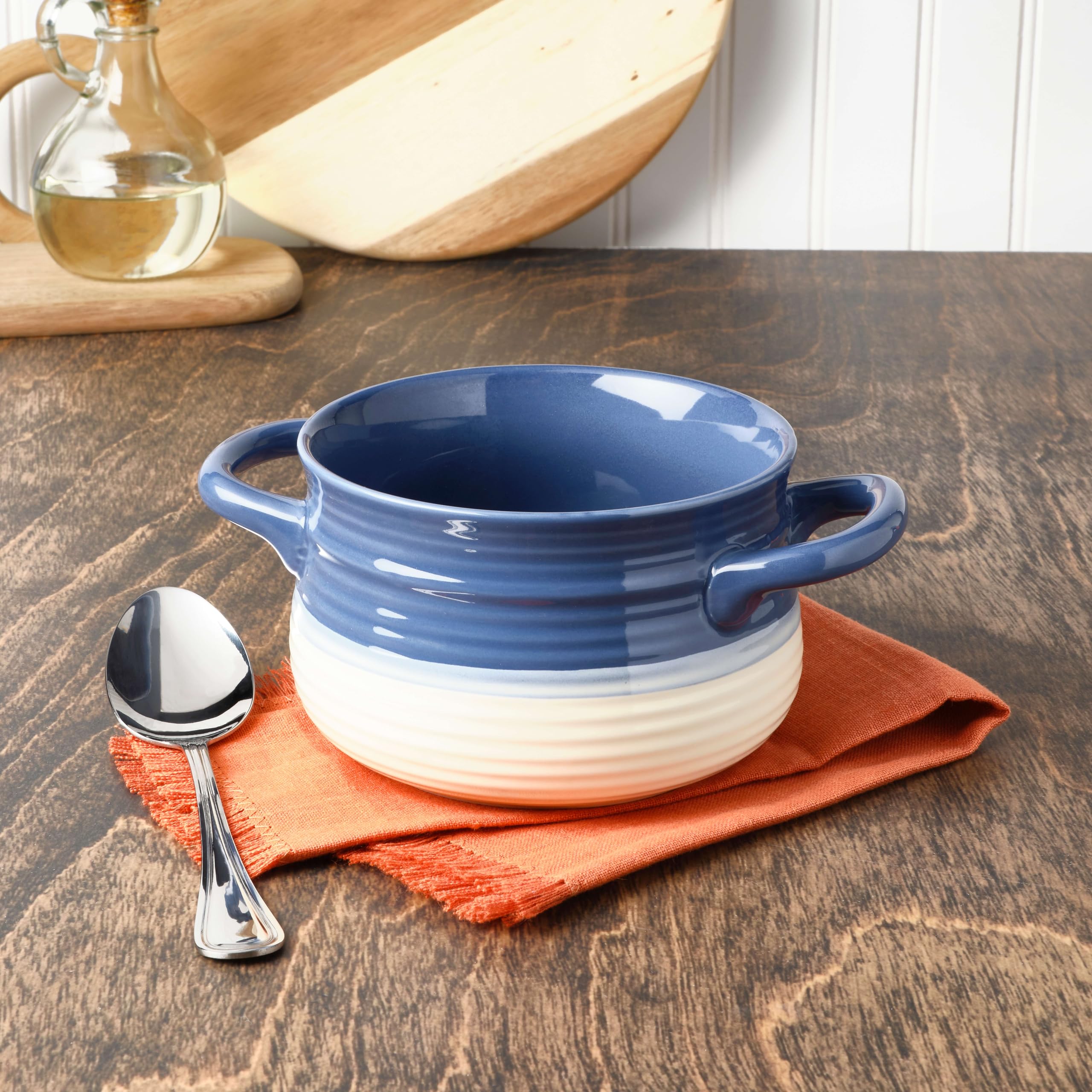 Pfaltzgraff Rio Double Handled Soup Bowl, Blue