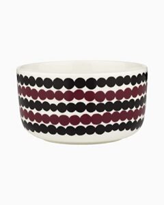 marimekko - oiva siirtolapuutarha medium bowl, black/maroon räsymatto