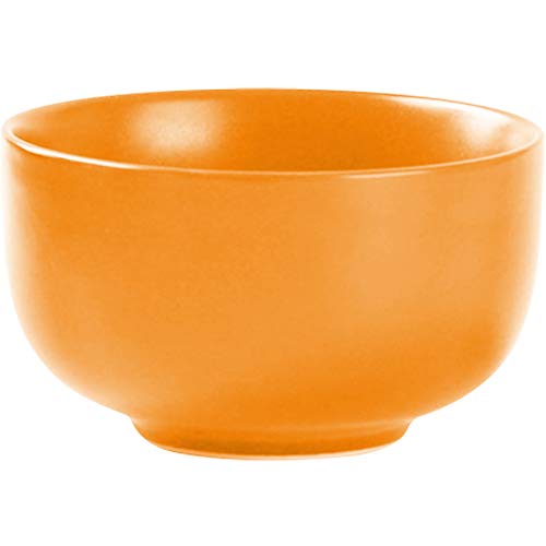 Kelendle Deep Soup Bowls Ceramic 12 Ounces Porcelain Cereal Bowls Portion Bowls for Oatmeal Chili Salad Ramen Frozen Pasta Quick Box Meals, Orange