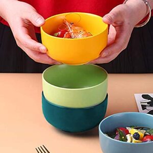 Kelendle Deep Soup Bowls Ceramic 12 Ounces Porcelain Cereal Bowls Portion Bowls for Oatmeal Chili Salad Ramen Frozen Pasta Quick Box Meals, Orange