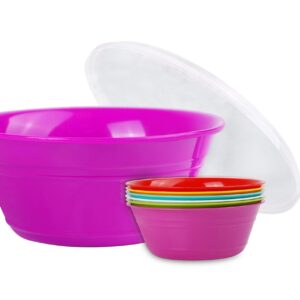 Mintra Home Snack Bowls (Popcorn Bowl Set, Fuchsia)