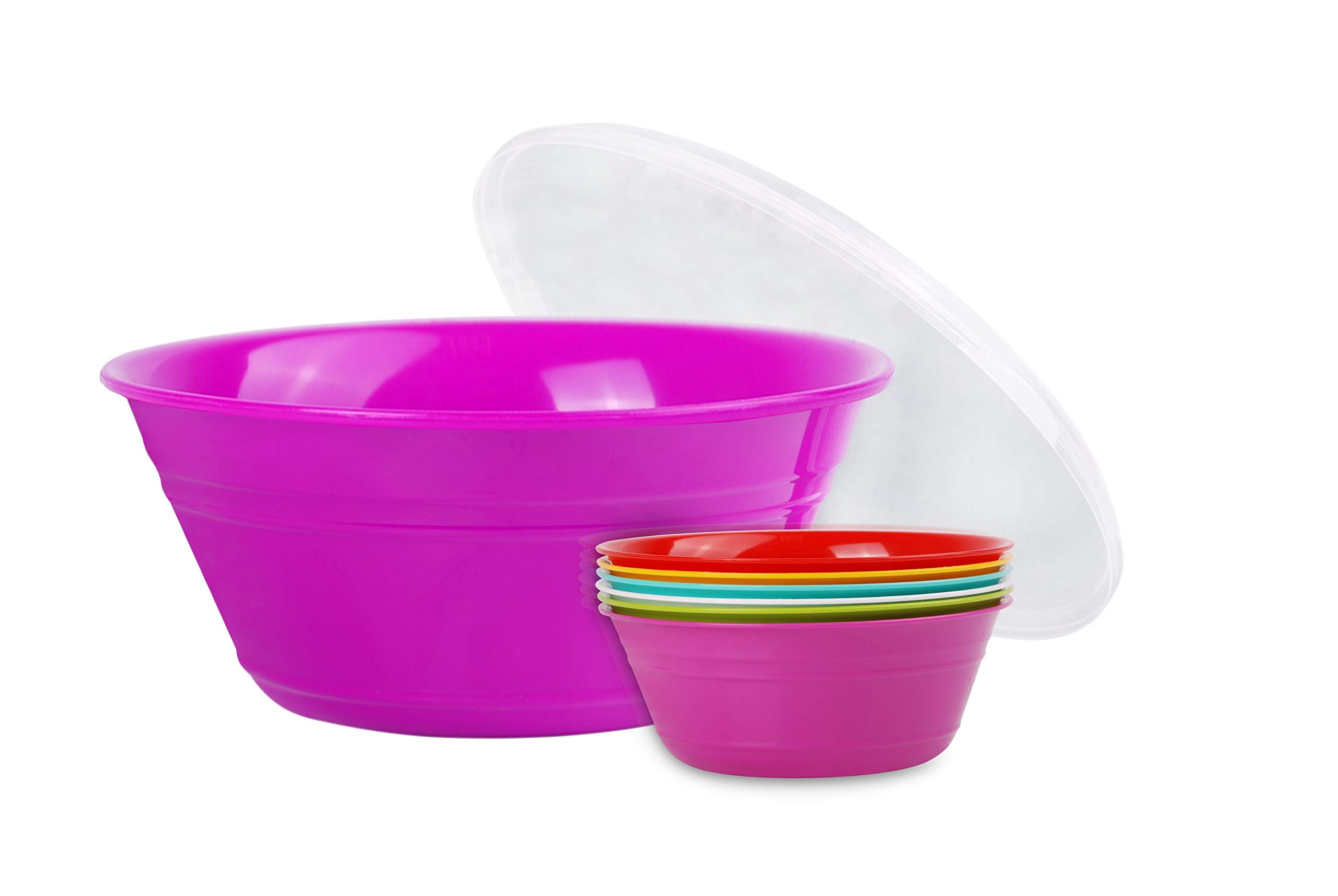 Mintra Home Snack Bowls (Popcorn Bowl Set, Fuchsia)