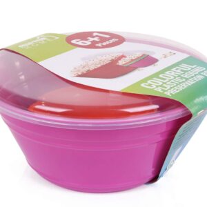 Mintra Home Snack Bowls (Popcorn Bowl Set, Fuchsia)