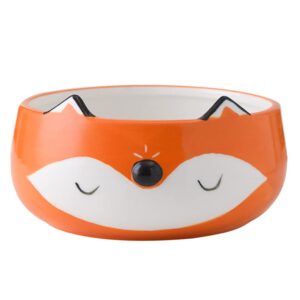 doitool 3d fox ceramic salad bowl cereal bowl pasta bowls for soup fruits orange and white