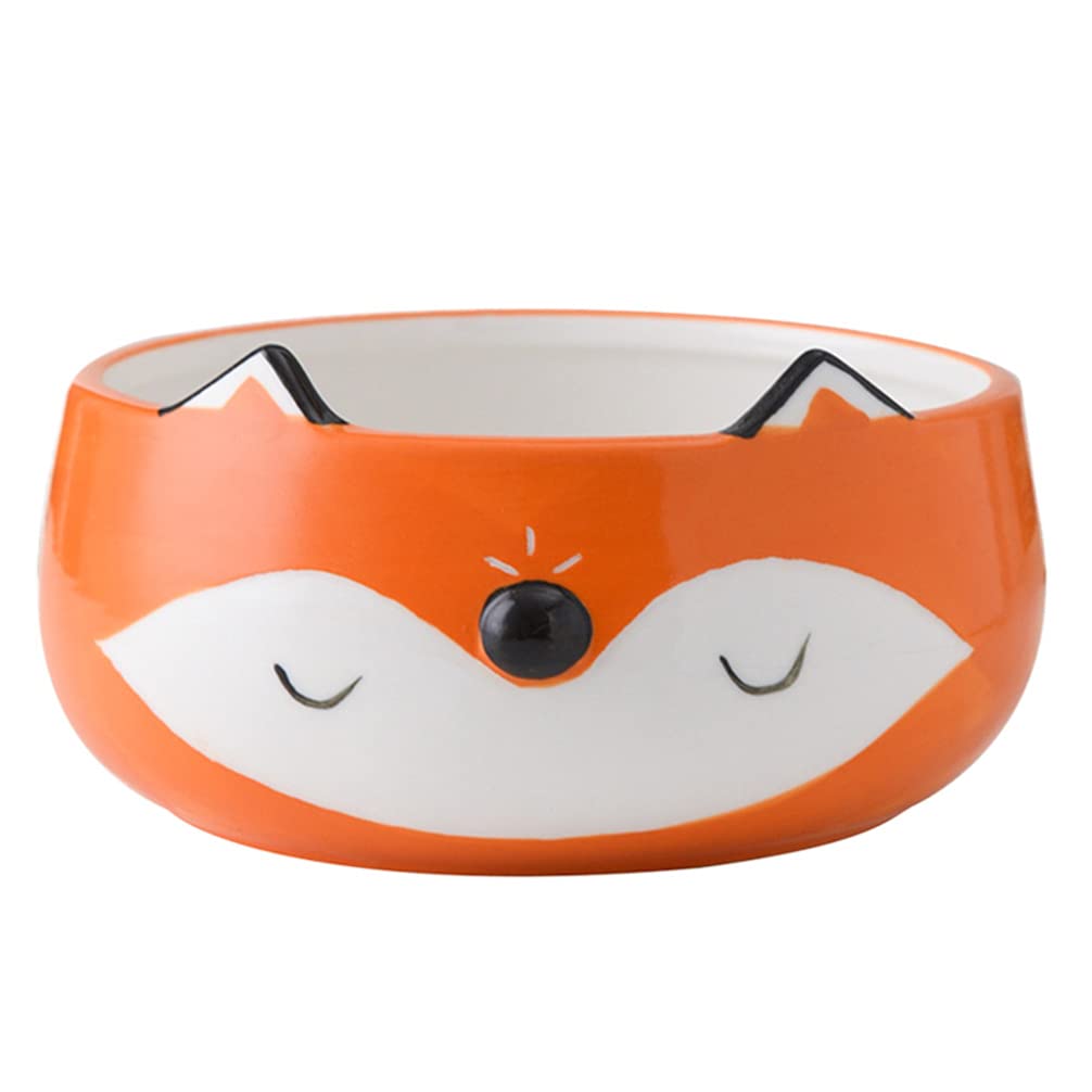 DOITOOL 3D Fox Ceramic Salad Bowl Cereal Bowl Pasta Bowls for Soup Fruits Orange and White