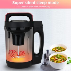 Potlimepan Soup Maker Machine 2L, 8 in 1 Multi-Funcation Soup and Smoothie Maker with Led Control Panel, Stainless Steel Hot Soup Maker Electric, Makes 3-6 Servings Smart Living for Home Use Red