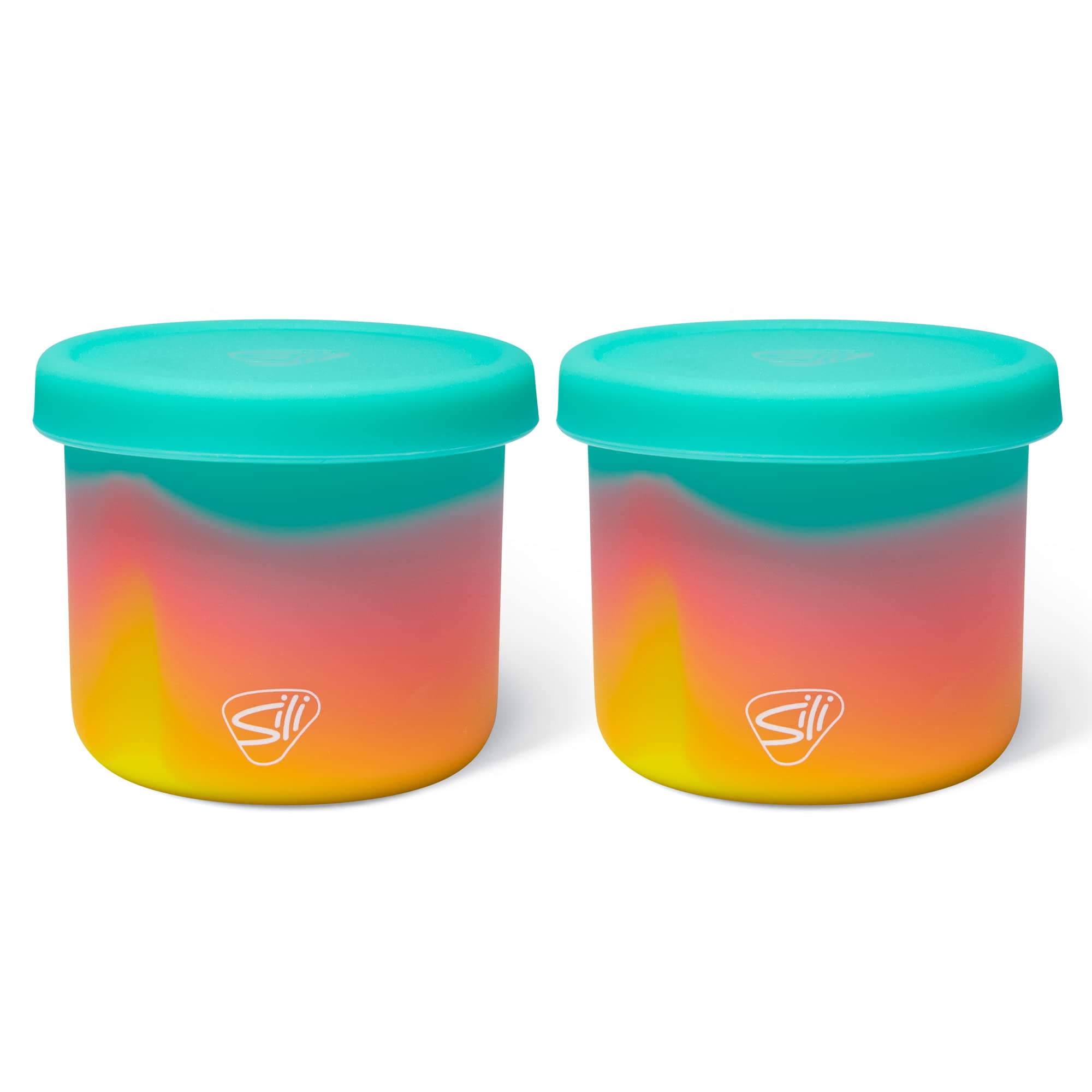 Silipint: Silicone 10oz Lidded Bowls: 2 Pack Aurora - Unbreakable, Flexible, Microwave-Oven-Dishwasher, Seasonal Color