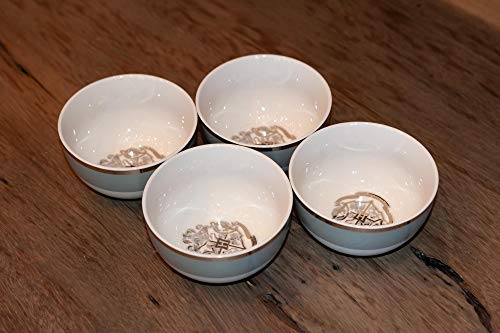 Harry Potter Hogwarts Emblem White & Grey Ceramic Bowl Collection | Featuring The Hogwarts School Crest | Set of 4 Identical Bowls