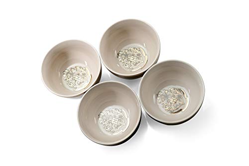 Harry Potter Hogwarts Emblem White & Grey Ceramic Bowl Collection | Featuring The Hogwarts School Crest | Set of 4 Identical Bowls