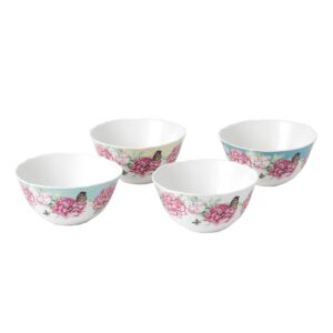 miranda kerr for royal albert everyday friendship porcelain cereal bowl set of 4, 6"