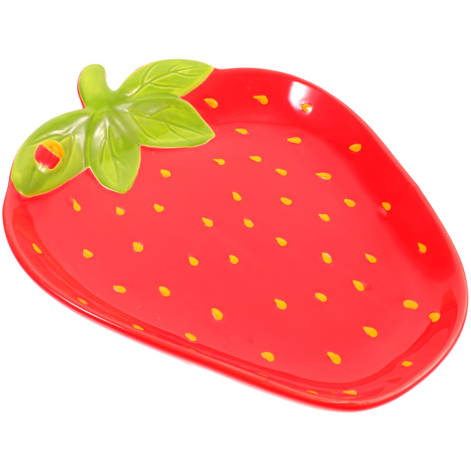 SHERCHPRY Cereal Bowl Ceramics Dishes Strawberry Bowl Serving Plates Fruit Shape Dish Dessert Plates Appetizer Tray Dinnerware for Dip Sauce Nuts Candy Fruits Snacks Mixing Bowl