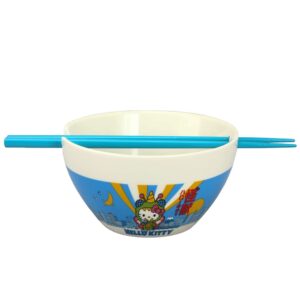 bioworld hello kitty kaiju ceramic 20 oz ramen bowl with chopsticks