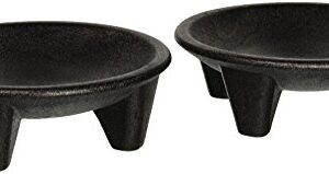 Winco Molcajete Salsa Plate Set, 12-Ounce, Medium, Black