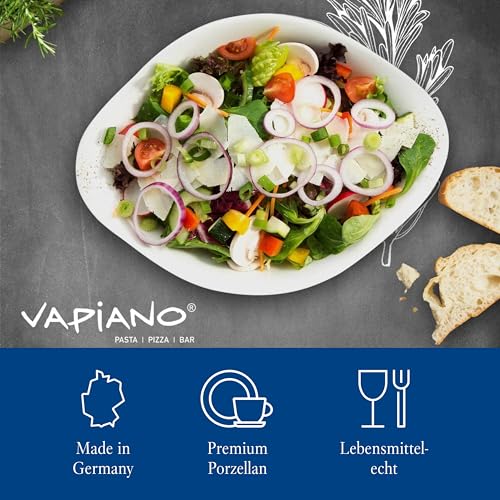 Villeroy & Boch Dune VAPIANO Salad Bowl, 2 Pieces, Premium Porcelain, White